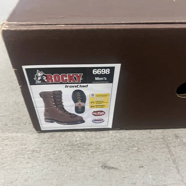 ROCKY IRONCLAD STEEL Toe Waterproof Work Boots New Men's Size 9 ...