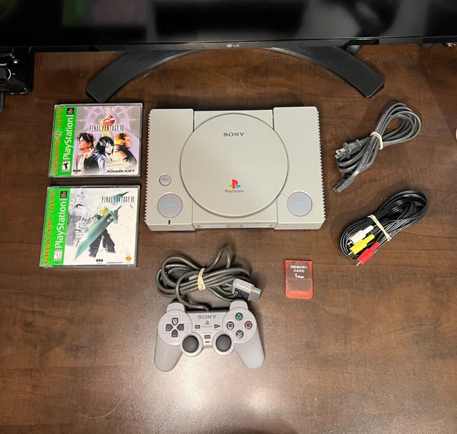 SONY PS1 CONSOLE Controller & Memory card PlayStation 1 Final Fantasy VII & VIII $124.00 ...