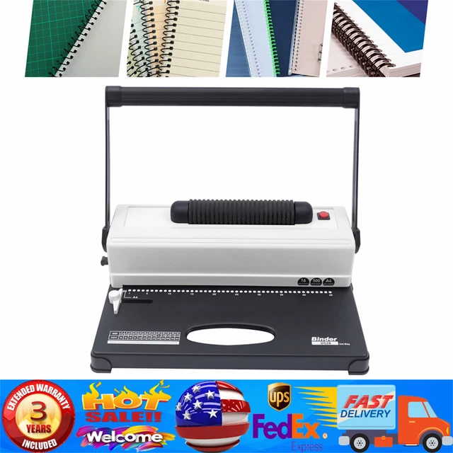 SPIRAL COIL BINDING Machine-Hole Punch 46-Holes Binder,w/Electric Coil ...