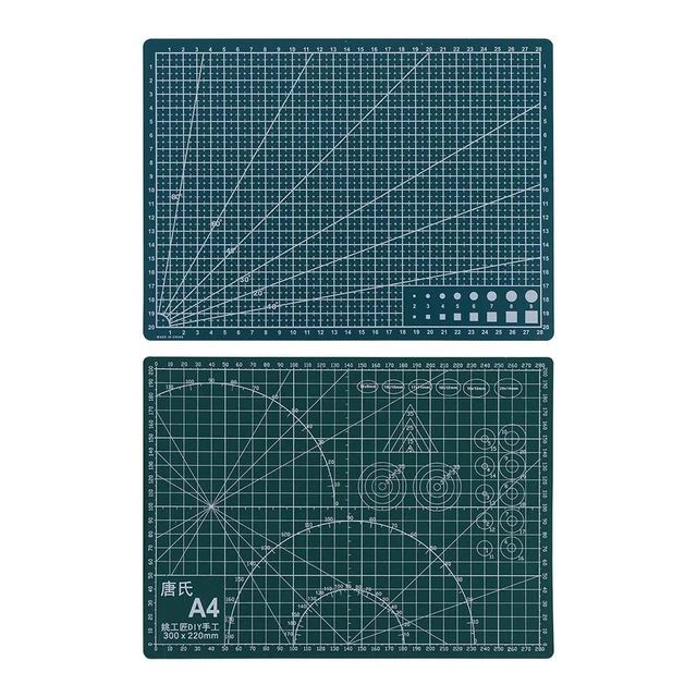 NON-SLIP CUTTING MAT Green A4 Grid Lines Paper Board Leather Paper ...