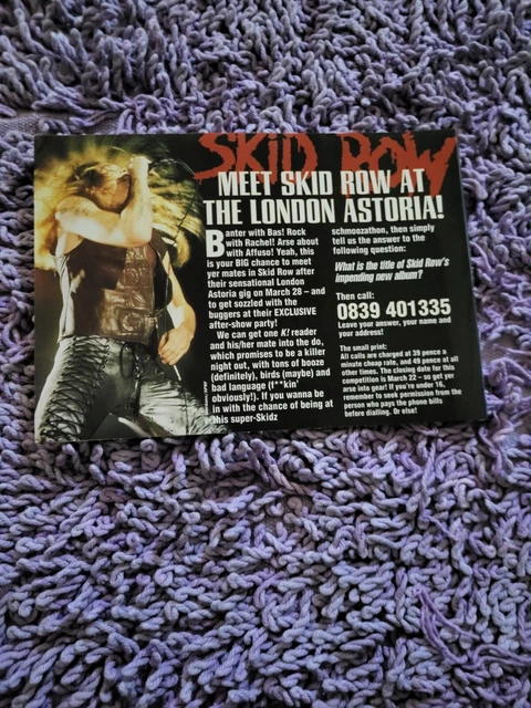 TPGM52 ADVERT 5X8 Skin Row : Meet Skid Row At London Astoria £4.99 ...
