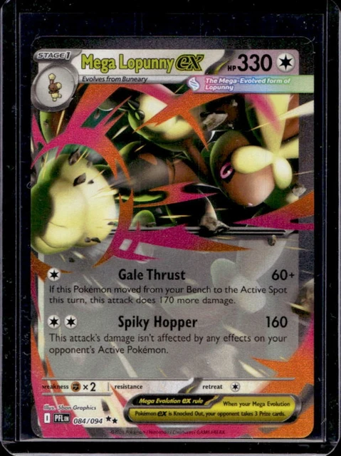 2025 POKEMON PHANTASMAL Flames PFL EN Mega Lopunny ex Double Rare #084/ ...