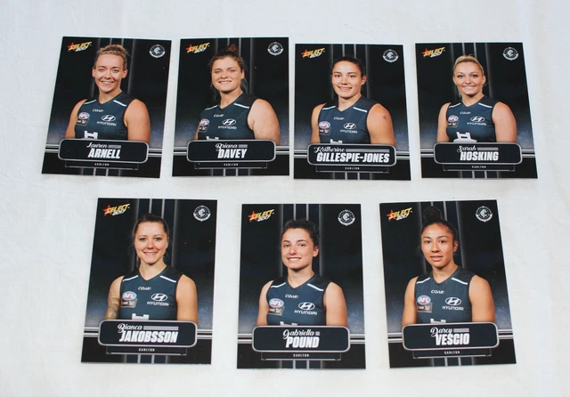 2017 SELECT AFLW Carlton Blues Womens AFL Football Cards Team Set Of 7 ...