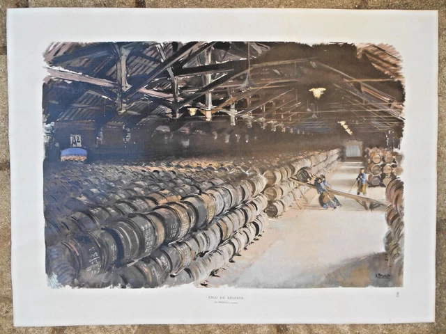 AFFICHE PUBLICITAIRE ANCIENNE albert brenet cognac martell chai de ...