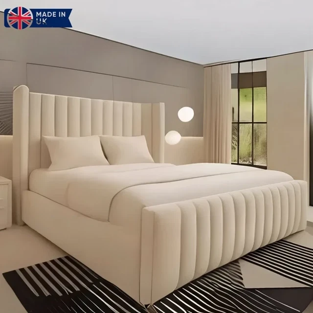 OTTOMAN BED UPHOLSTERED Bed Frame Plush Velvet Gas Lift Double & King ...