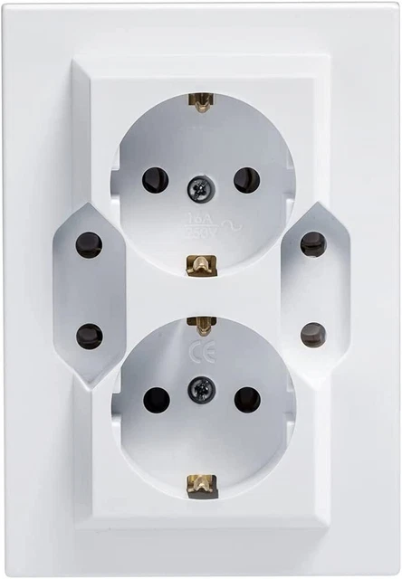 4-WAY FLUSH-MOUNTED EARTHING sockets shielding contact socket Europlug ...