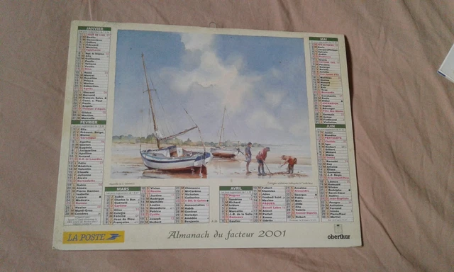 CALENDRIER ALMANACH DU Facteur Oberthur 2001 Aquarelle Graniou EUR 3,50 ...