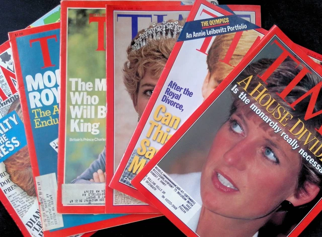 BRITISH ROYAL FAMILY Charles William Diana Time Magazine Lot of 6 1970s ...
