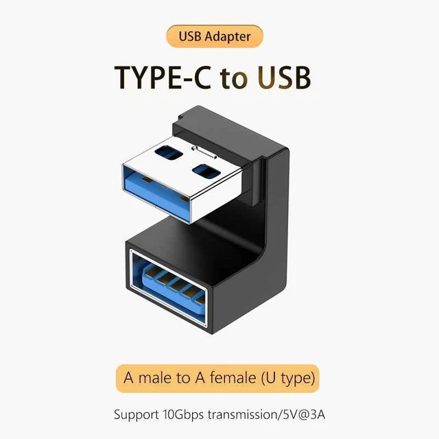 5V 3A CONNECTOR 10Gbps Type-A Male to Type-A Female OTG Adapter for ...