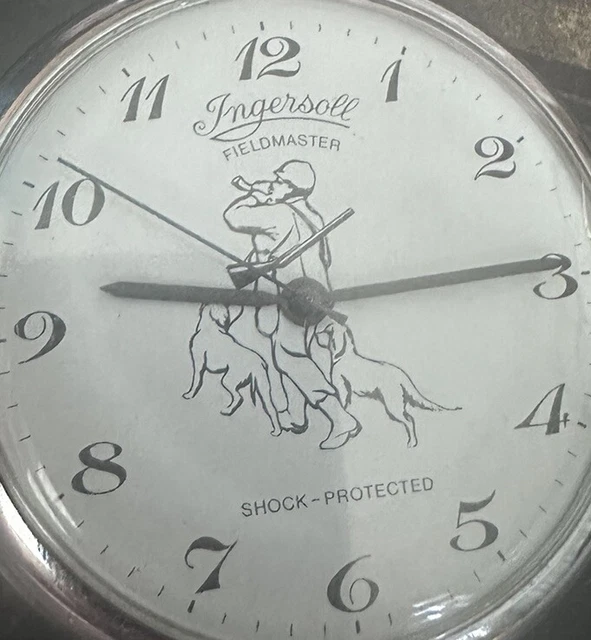 INGERSOLL FIELDMASTER MECHANICAL Pocket Watch 1970S Hunting Scene ...
