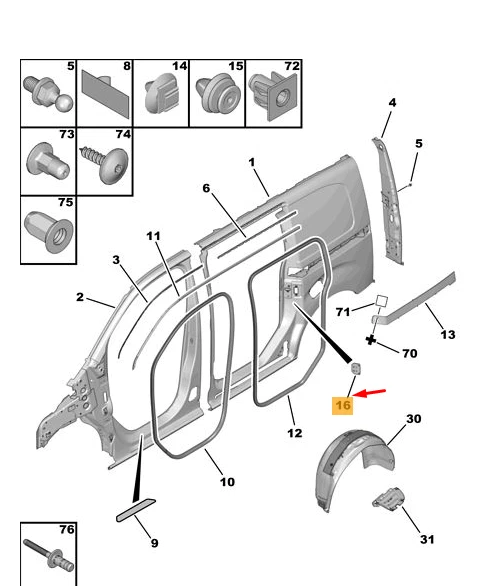 CITRO N JUMPY MK3 Left Side Panel Strengthener 9841138480 New Genuine £ ...