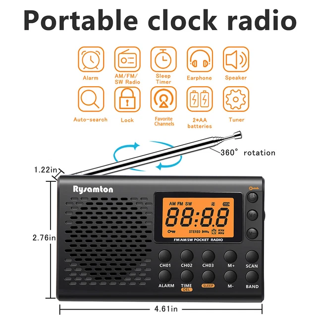 PORTABLE FM/AM/SW MULTIBAND Radio Receiver Digital Speaker Player W ...