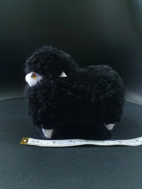 BRAND NEW DARK Black Toy Lamb Sheep Wool Fur Firm Structure £4.35 ...