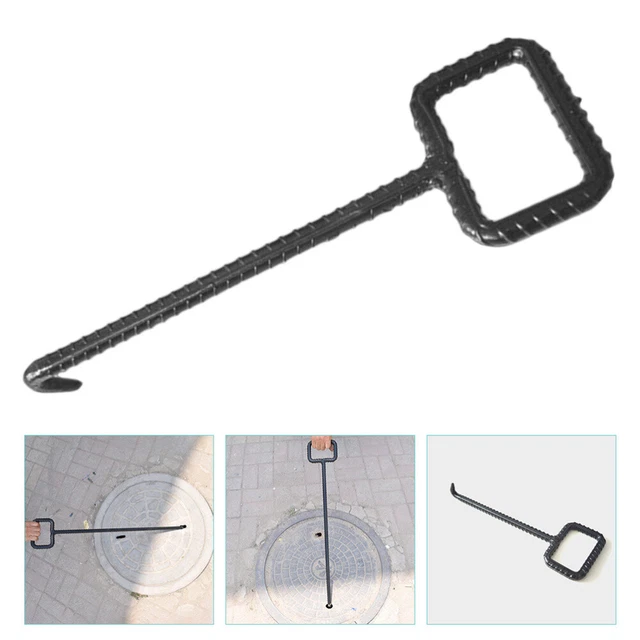 STEEL T-SHAPE MANHOLE Lifter Manhole Lid Hook Roll Up Door Hook £45.94 ...
