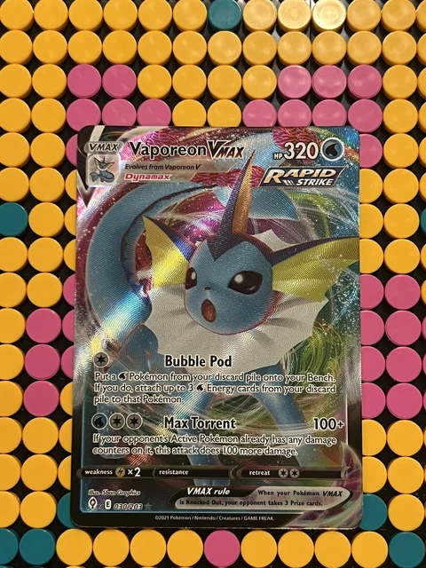 POKÉMON TCG VAPOREON VMAX Evolving Skies 030/203 Holo Ultra Rare EUR 10 ...