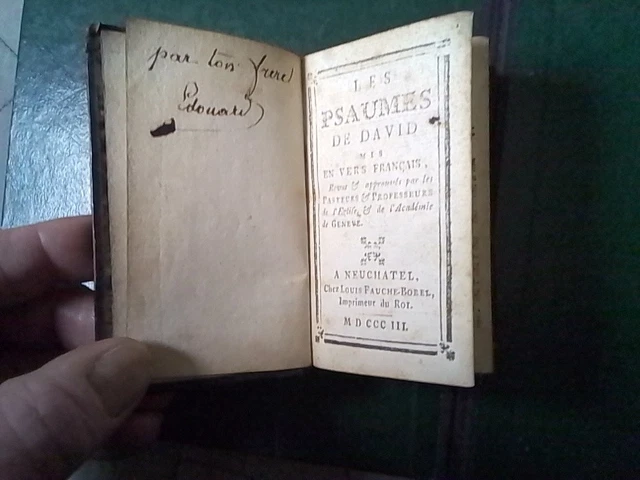 LES PSAUMES DE David A Neuchatel Chez Fauche Borel Année 1803 Reliure ...