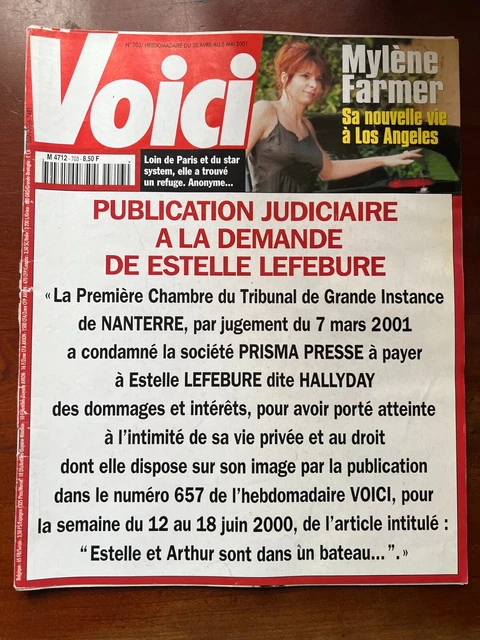 VOICI DU 30/04/2001; Mylène Farmer/ Elodie Gossuin/ Brooke Shields/ Aure Atika EUR 4,50 ...