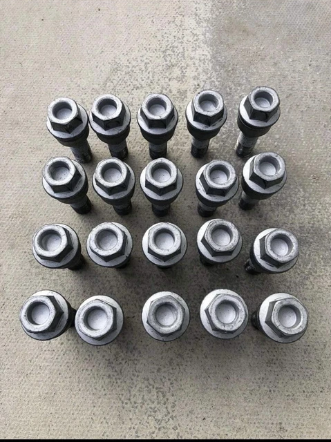 20X GENUINE VW T5 T6 TRANSPORTER ALLOY WHEEL NUTS BOLTS SET 19mm VAN 16 ...