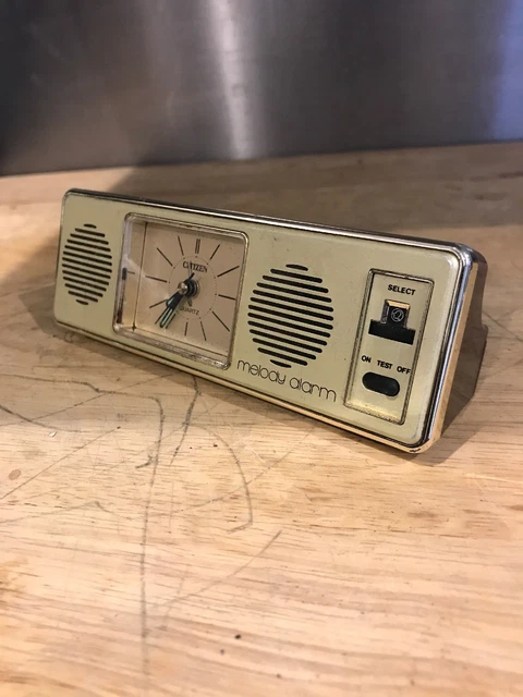 VINTAGE RETRO CITIZEN Quartz Melody Alarm Bedside / Travel Clock- Big ...