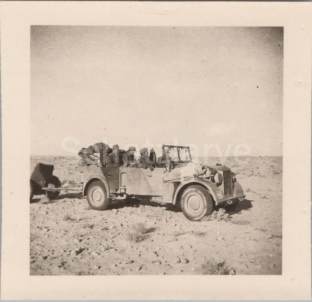 FOTO PANZER GR. Afrika, (DAK), Einheits Pkw mit Pak Geschütz, Libyen ...
