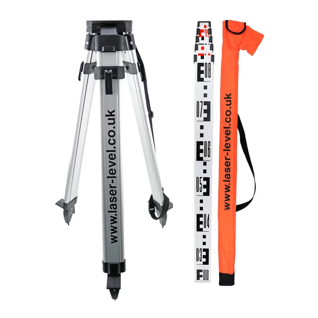 TRIPOD AND STAFF Kit for Rotary or Dumpy Levels includes 1.5m Tripod ...