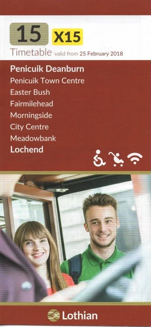LOTHIAN BUSES BUS Timetable - 15/X15 - Penicuik-Edinburgh-Lochend - Feb ...