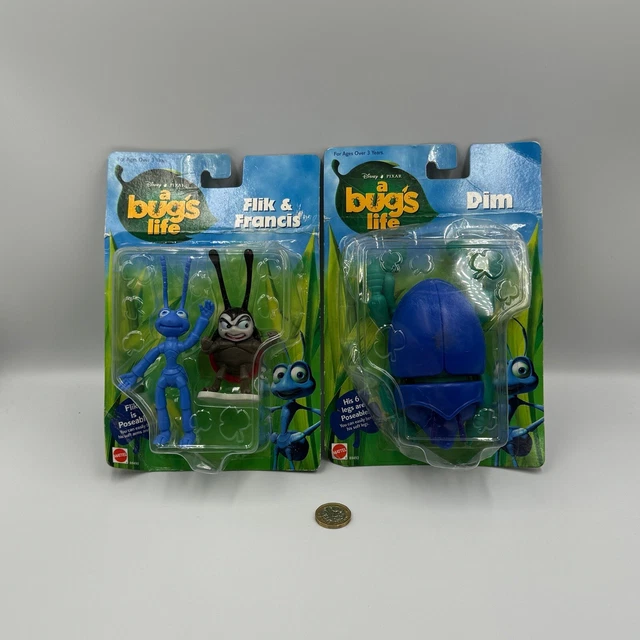 MATTEL A BUG’S Life Dim/Flik/Francis Disney Pixar Action Figure Boxed ...