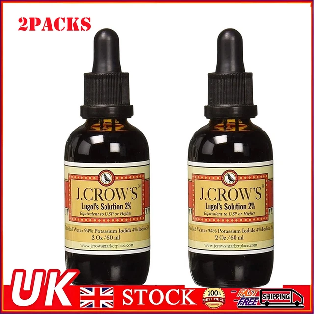 2PACKS J.CROW'S LUGOL'S Solution Of Iodine 2% 2Oz £12.99 - PicClick UK