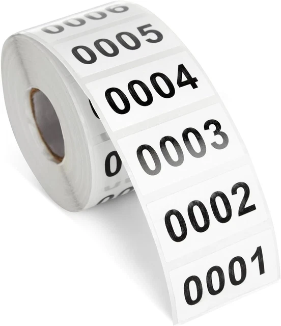 VERSATILE 1.6 X 0.8 Inch Number Stickers: 1000 Count for Organizing ...