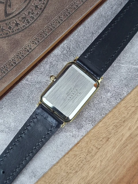 RARE MONTRE SEIKO Tank à remontage manuel Roman 2220-3460 cadran blanc ...