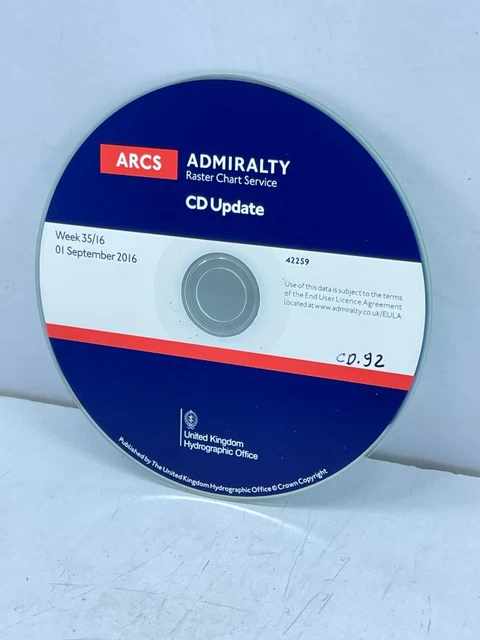 ADMIRALTY ARCS CD Update Raster Chart Digital Official Maritime 35/16 ...