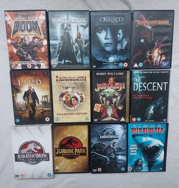 13 UK R2 CREATURE FEATURE DVD BUNDLE Jurassic Park Collection DESCENT ...