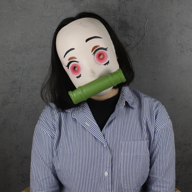 DEMON SLAYER NEZUKO Kamado Anime Full Face Latex Mask Cartoon Cosplay ...