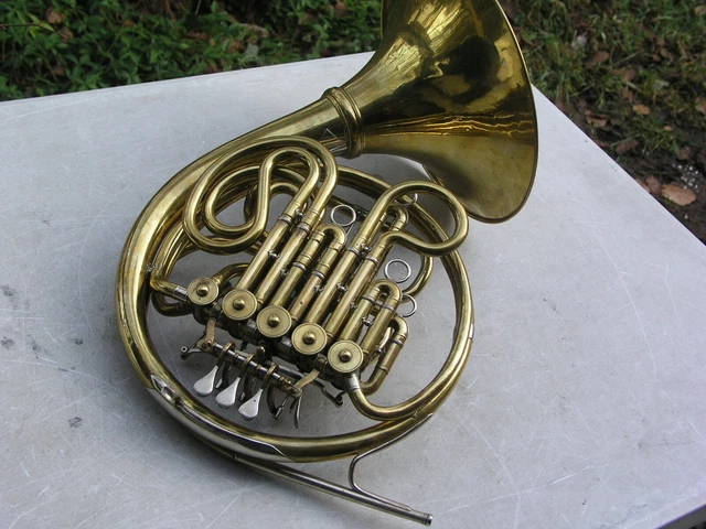 SEHR SCHÖNES WALDHORN Doppelhorn French Horn B/F Herbert Knopf mit 5 ...
