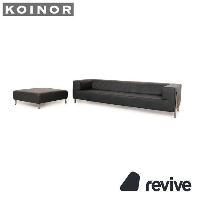 KOINOR GENESIS CUIR Canapé Ensemble Gris Tabouret Viersitzer Canapé EUR ...
