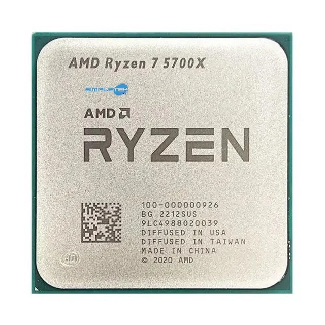 AMD RYZEN 7 5700X AM4 Max 4,60 GHZ CPU Processor Without Gpu Integrated ...