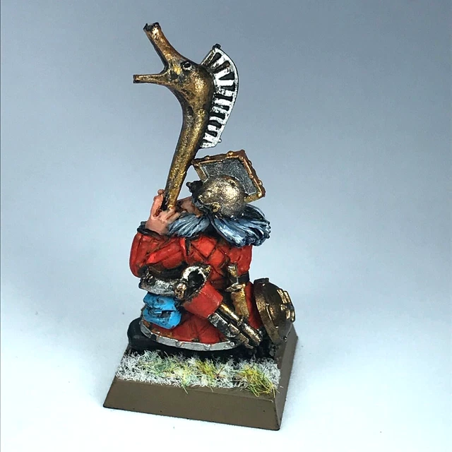 METAL CLASSIC DWARF Thunderer Musician Command Painted Warhammer ...