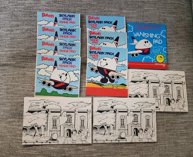 JOB LOT BRITISH Airways Dilbert kids Games Magic Pads Boeing 747 ...