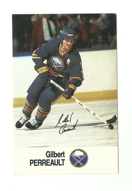 VINTAGE GILBERT PERREAULT sabres ALL-STAR COLLECTION card facsimile ...