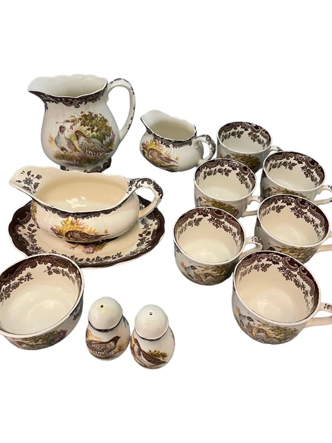 ROYAL WORCESTER GAME Series Palissy Vintage Dinnerware Set 13-Piece ...
