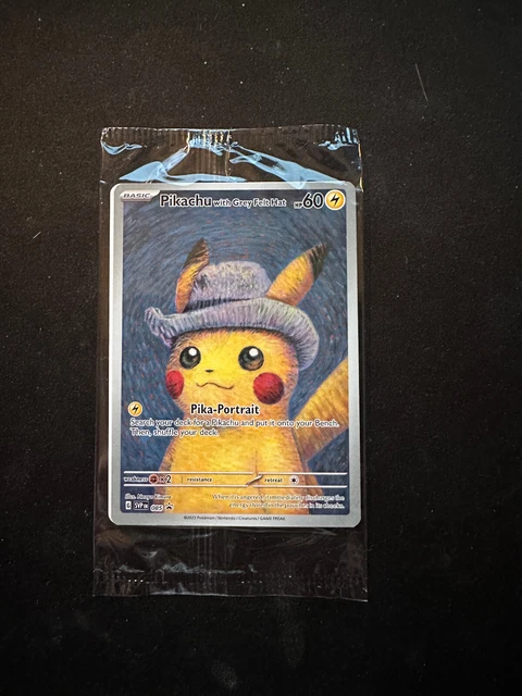 POKEMON PIKACHU X Van Gogh with Grey Felt Hat 085 Museum Promo Card ...