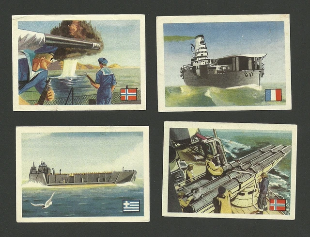 WWII NAVAL SUBMARINES Battle Ships Scenes Vintage Cards Belgium Navy ...