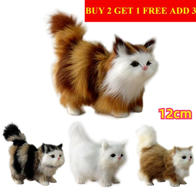 REALISTIC CAT STUFFED Plush Cats Toy Soft Cute Plush Cat Doll For Kid ...