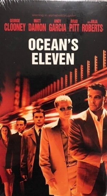 OCEAN'S ELEVEN VHS Factory Sealed 2001 George Clooney Matt Damon Brad ...