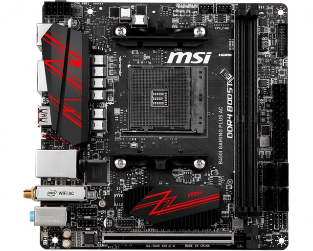 MSI B450I GAMING PLUS AC Motherboard AMD B450 2xDDR4 Socket AM4 Mini ...