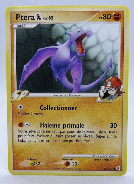 CARTE POKEMON PTERA 55/111 Platine Rivaux Émergents 2009 FRANCE TBE EUR ...