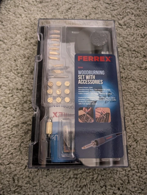 CRELANDO WOODBURNING Iron Set With Holder 16 Piece 30W Boxed 6.95 PicClick UK