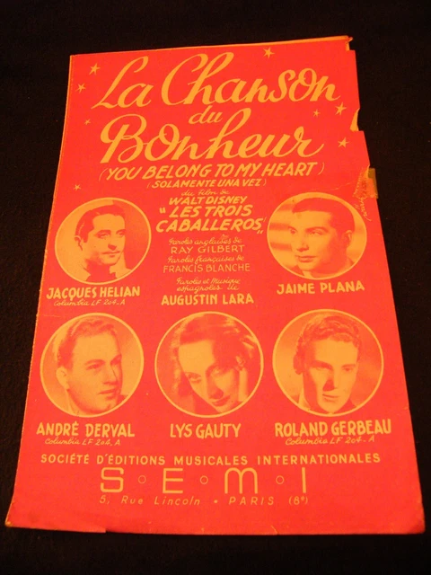 &PARTITION LA CHANSON du bonheur Hélian Plana Deryal Gauty Gerbeau ...