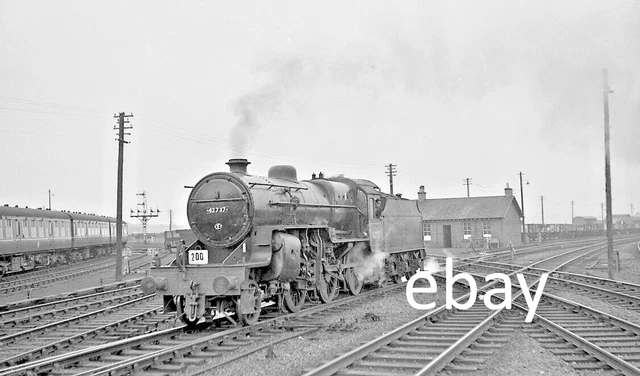 2 ORIGINAL 35MM NEGATIVES OF BR LMS STEAM LOCO 42737 CARSTAIRS 29/3/64 ...