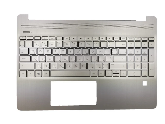 NEW HP 15-EF 15-DY 15S-EQ Palmrest Keyboard QWERTY US + PRINTS SILVER ...
